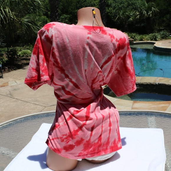 Artisan Hand Dyed | Tops | 2628 4x Plus Boho Hand Dyed Red Pink Tie Dye ...